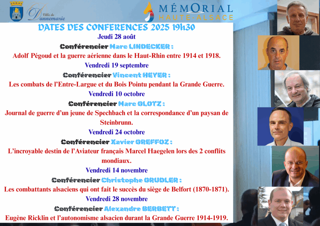 Programme des conférences 2025 - Mémorial Haute Alsace